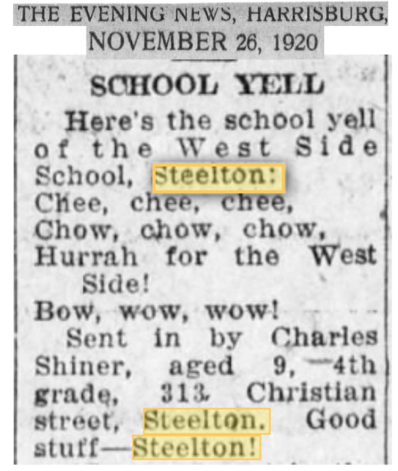 Schools - Steelton Historical Society