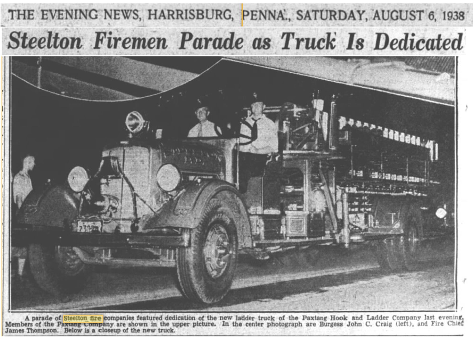Firefighting - Steelton Historical Society